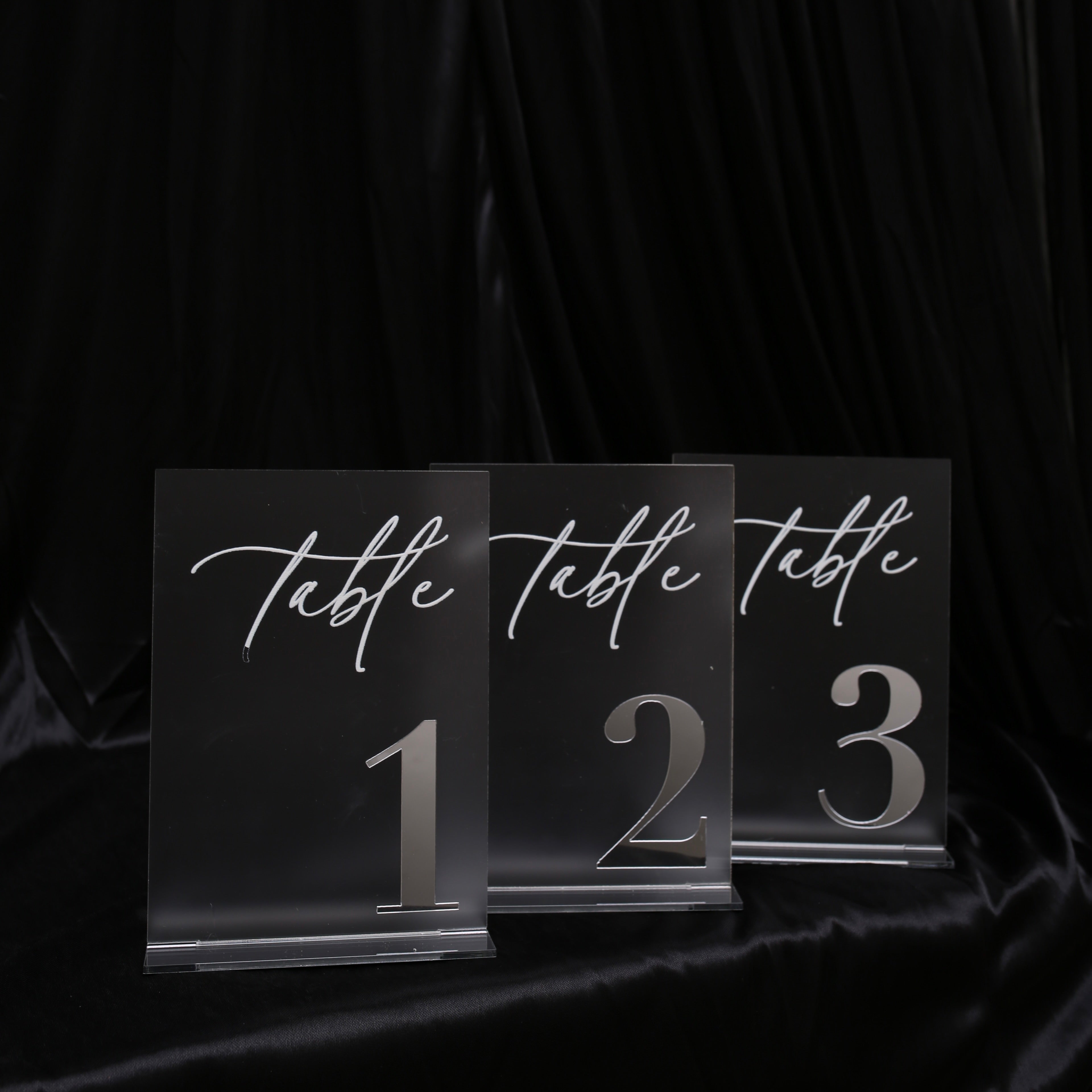 Julia Table Numbers Silver For Hire – Elysian Event Hire